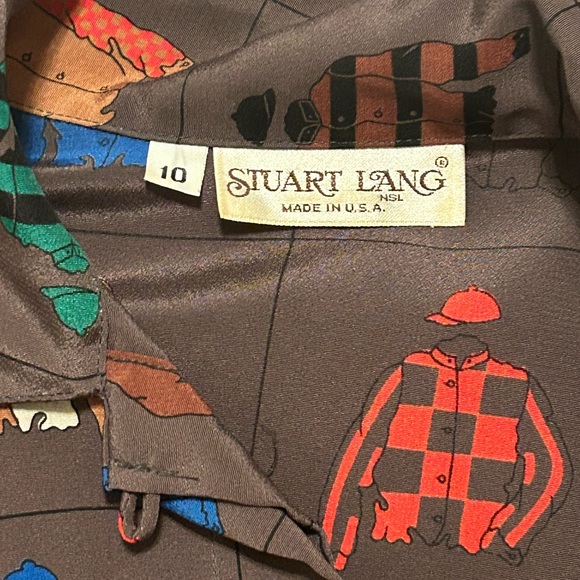 Stuart Lang | Tops | Vintage Stuart Lang Jockey Design Button Down ...